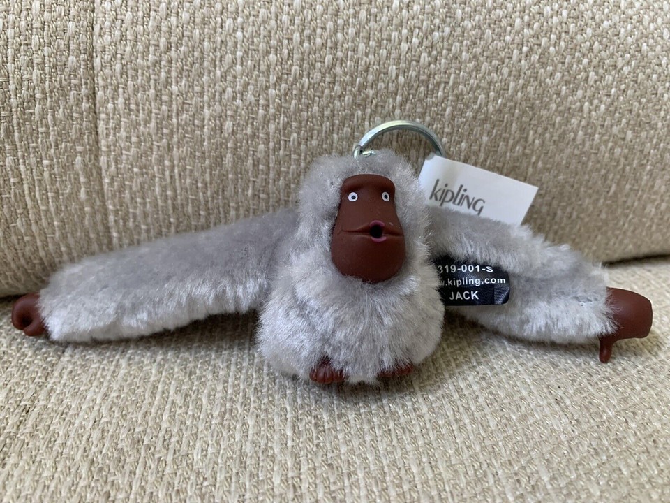 NWT KIPLING MONKEY KEYCHAIN KEY RING CHARM BLACK RED GRAY BLUE GREEN ...