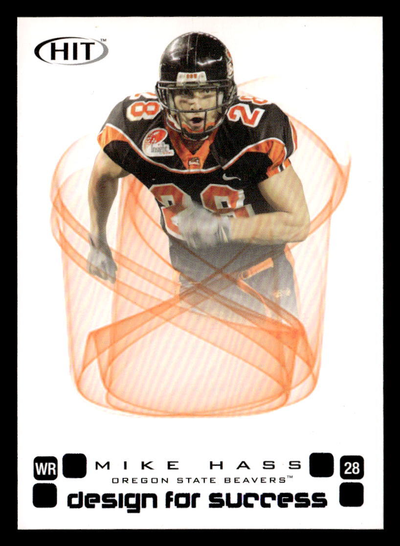 Mike Hass 2006 SAGE HIT Design For Success Blue Rookie Card #D-28 ...