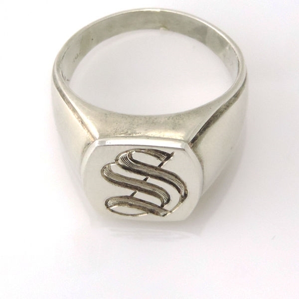 Personalized Customized New Silver Engraved Gothic Monogram Initial ...