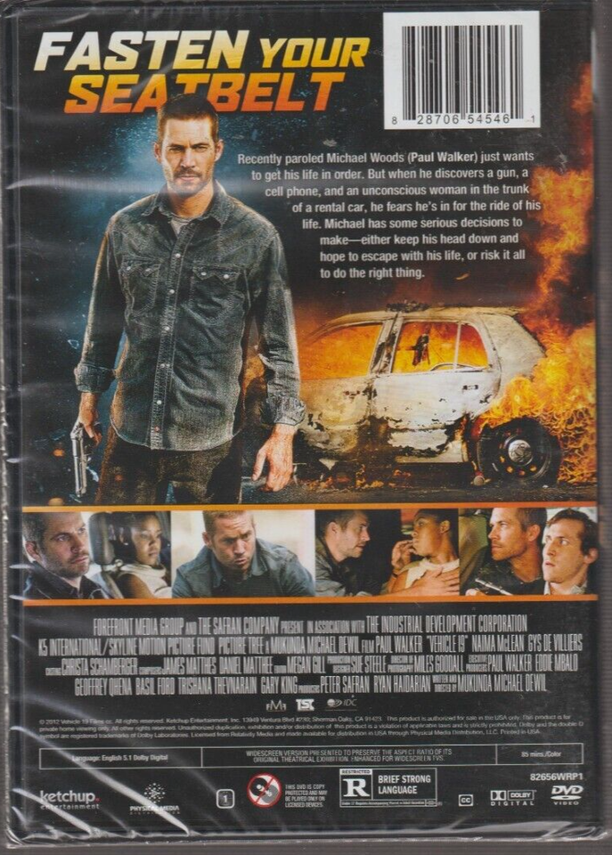 Vehicle 19 DVD New Paul Walker, Naima McLean, Gys de Villiers ...