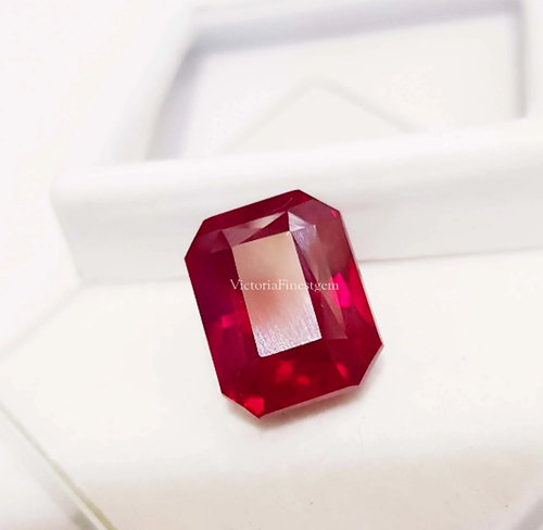17 Ct Certified Natural Red Ruby Princess Cut Ring Size Emerald Shape ...