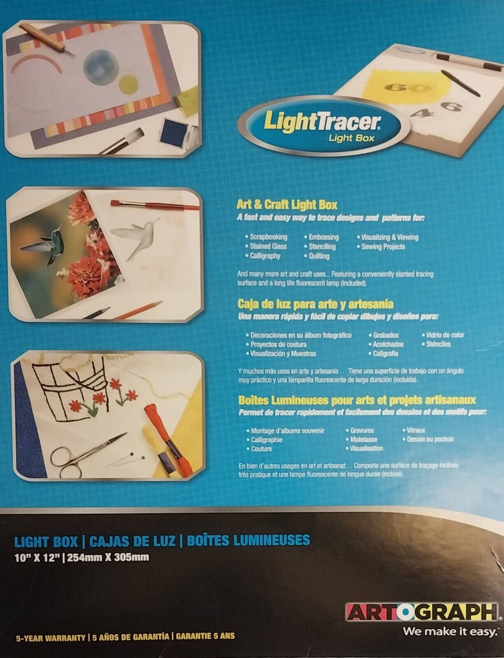 NEW LightTracer Light box for Art Tracing Drawing Illustrating 10x12 ...