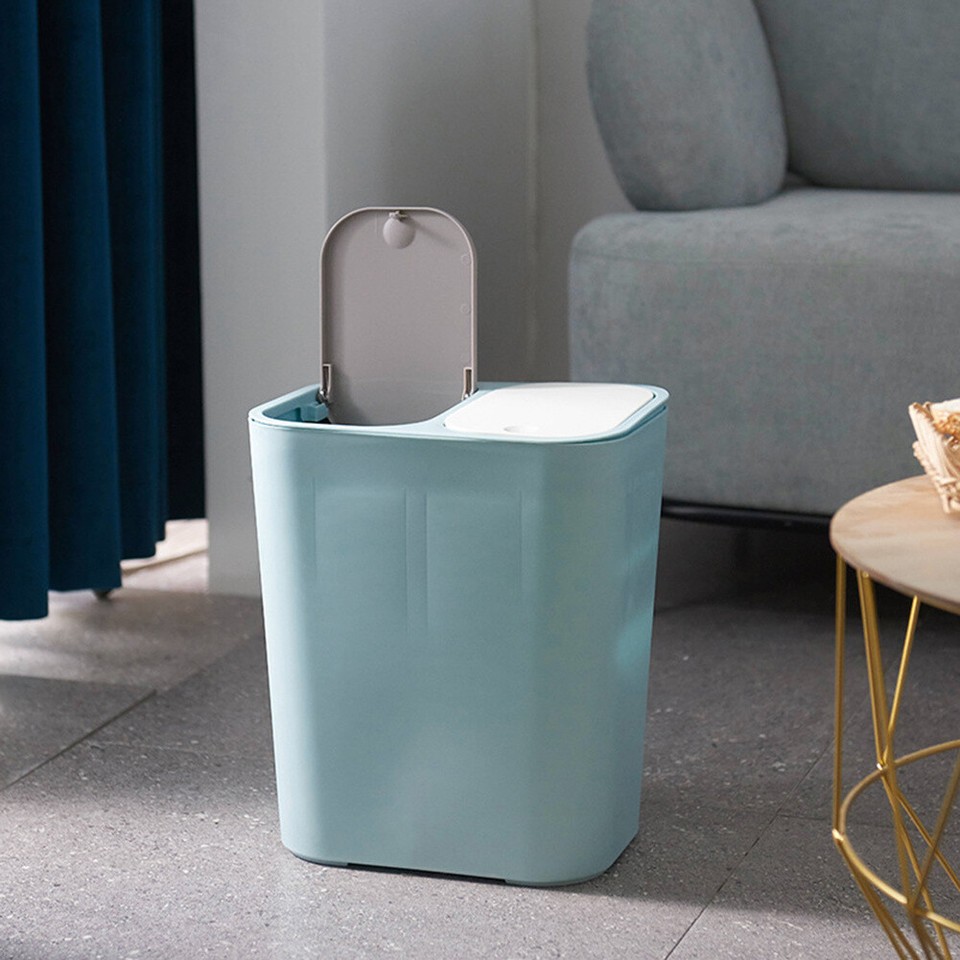 Kitchen Recycling Bins Dust Rubbish Waste Press Top Double Duo Bin ...