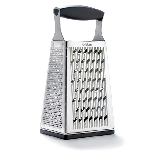 Stainless Steel Cheese Grater with Handle, 4 Sided Box Grater for ...