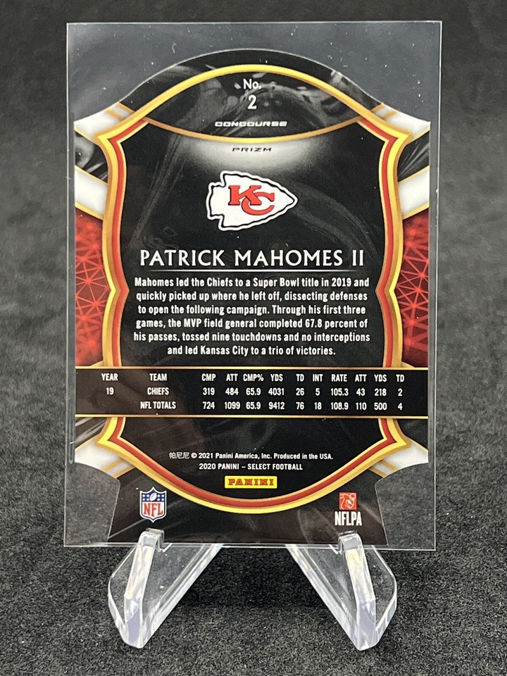 2020 Select Patrick Mahomes II Blue Checkerboard Die-Cut #2 Chiefs | eBay