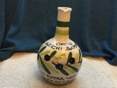 HANDCRAFTED Olio Extra Vergine di Oliva Pottery BOTTLE Made in Italy | eBay