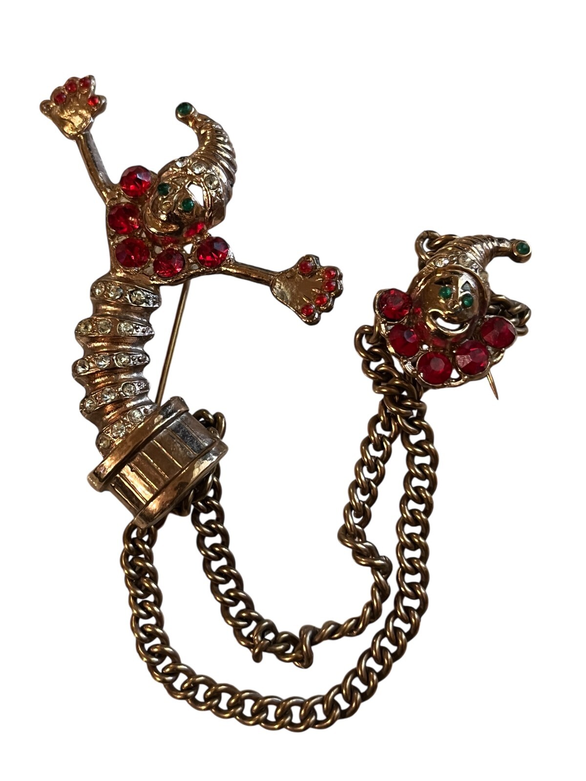 REJA Chatelaine Figural Brooch Jack in Box Unsigned R… - Gem