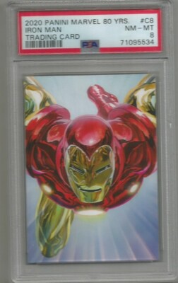 2020 IRON MAN PANINI MARVEL 80 Years # C8 Trading Card PSA 8 NM-MT | eBay