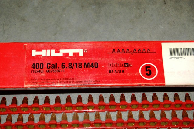 200 Hilti 6.8/18 M40 for DX A70 R Level 5 Red Safety Cartridges ...