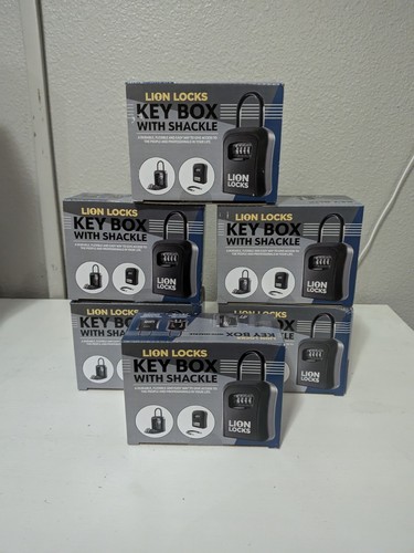 Lion Locks 6PK Key Box W/Shackle Black - Combination Hide a Key Lock ...
