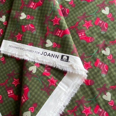 BTY Christmas Stocking Hearts Fabric Green Quilting Cotton | eBay Australia