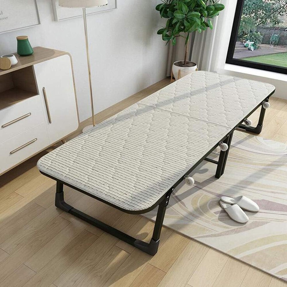 Folding Fold Away Single Guest Bed Headboard & Footboard Rollaway Fold ...