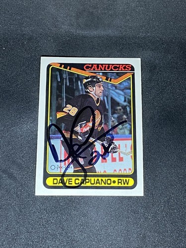 Dave Capuano 1990-91 O-Pee-Chee #170 Vancouver Canucks Auto Signed ...