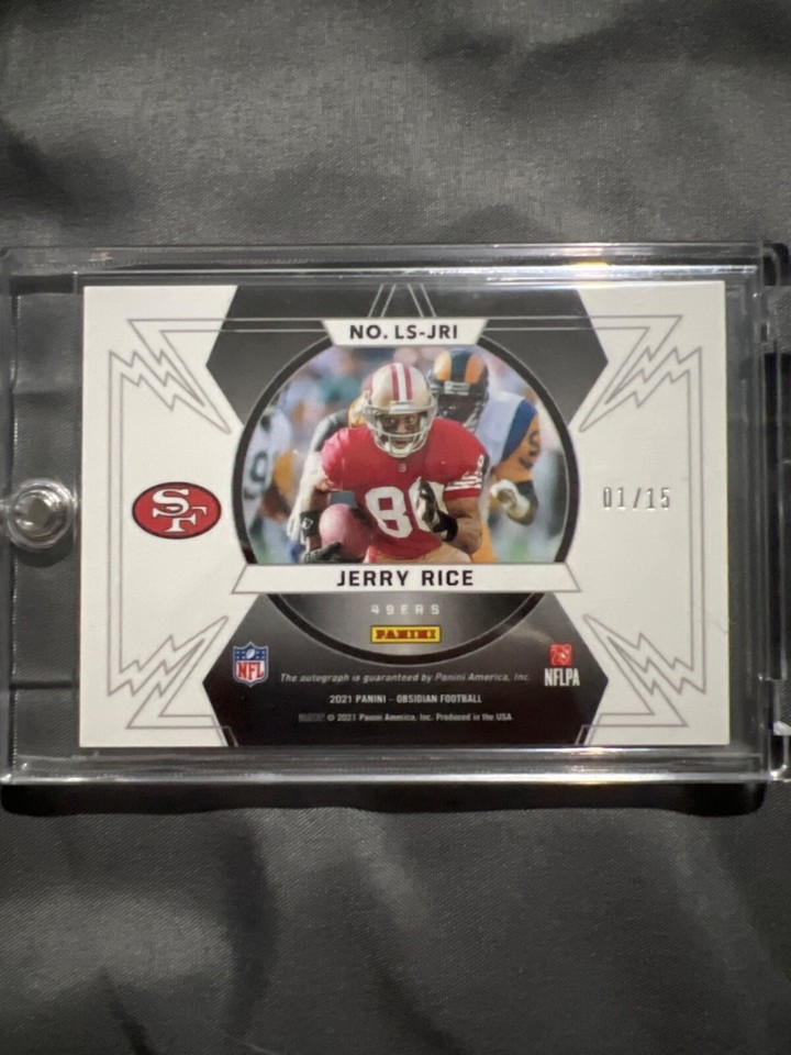 2021 Panini Obsidian Lightning Strike Autographs #1 Jerry Rice Auto /15 ...