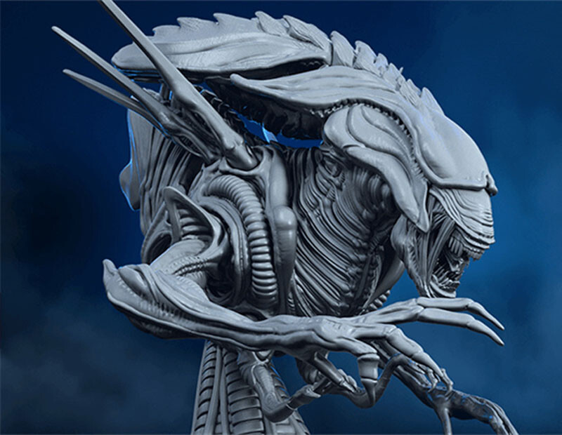 Alien Queen Bust 1/8 25cm 3D print figure Model Kit Unpainted ...