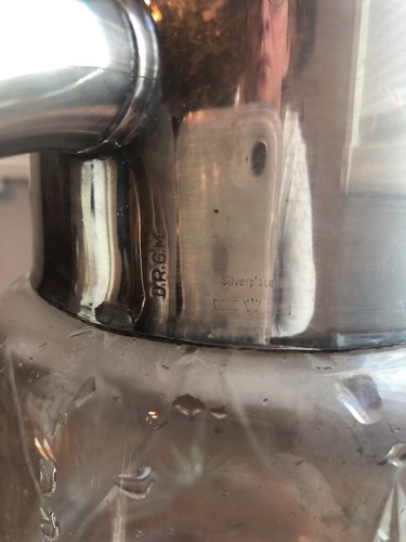 Silverplate German Quist Cut Crystal Pitcher with Ice Insert 9.5" | eBay