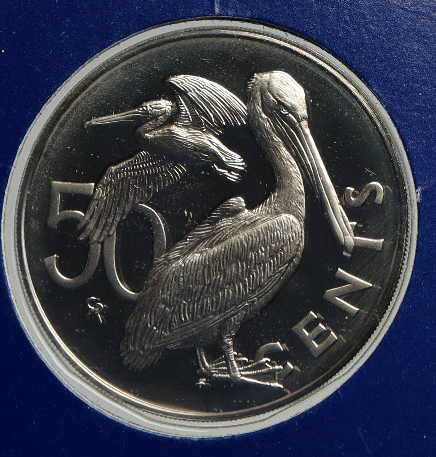 1976 British Virgin Islands PELICAN Queen Elizabeth II Proof 50 Cent ...