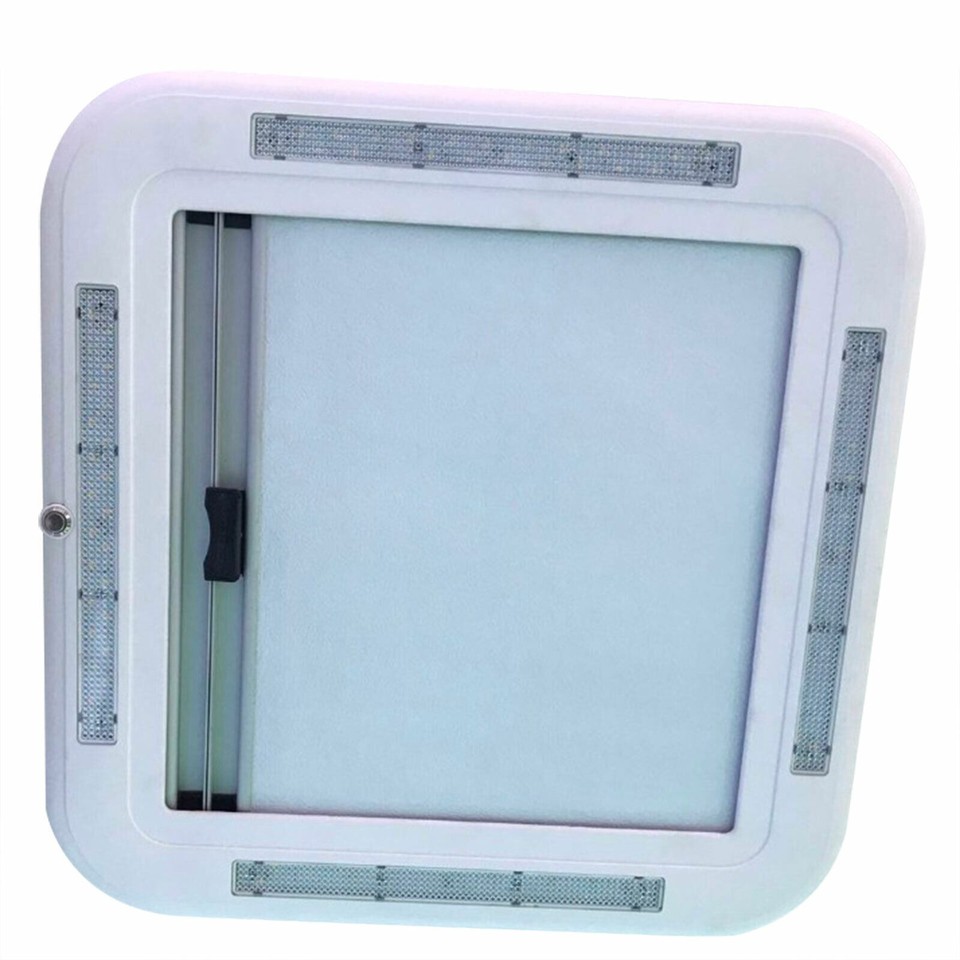 RV Caravan Roof Window w/LED Light Skylight Window Hatch Anti-UV ...