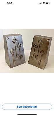 Pottery Barn Molded Keys Bookends Heavy Aluminum Metal #6265 | eBay