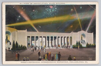 Greeting Postcard & Night view Sesqui-Centennial INTL EXPO 1926 Philly ...