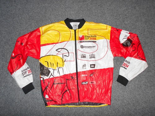 2004 STP SEATTLE TO PORTLAND MENS LARGE WINDPROOF TYVEK CYCLING JACKET ...