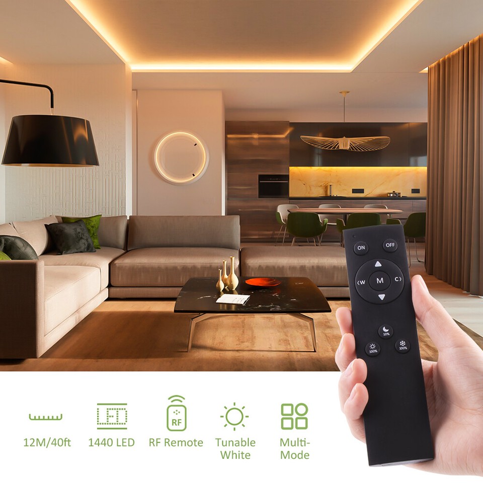 40ft 12M Outdoor Tunable LED Strip Light Waterproof Tunable Warm ...