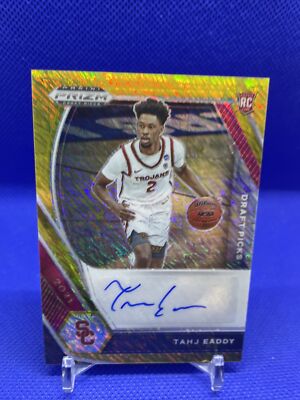 2021-22 Panini Prizm Draft Tahj Eaddy Gold Shimmer Auto /10 FOTL USC ...