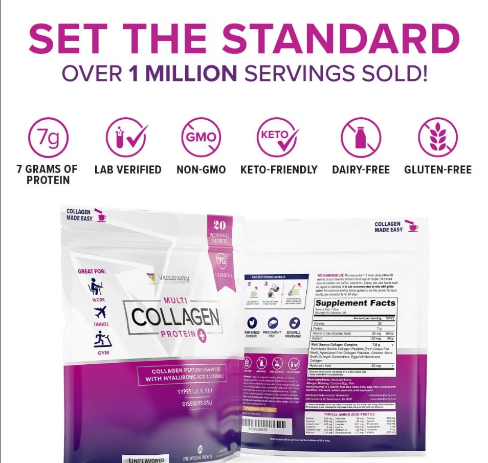 Vitauthority Multi Collagen Protein Peptides / 20 Individual packets | eBay