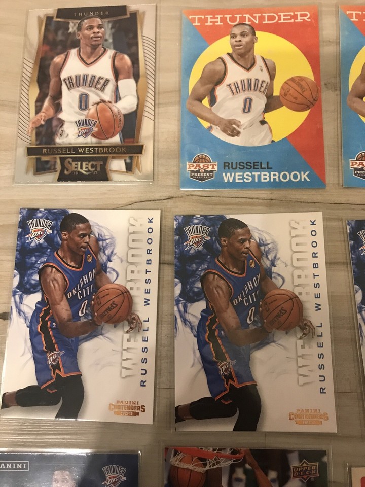 Russell Westbrook 🔥 Lot Of 9 Cards OKC Thunder Rockets NBA Past ...