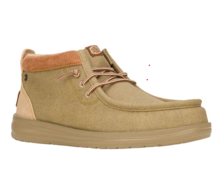 Hey Dude Men's Wally Mid GripR Workwear Cream Dusty Olive Shoes 9, 10 ...