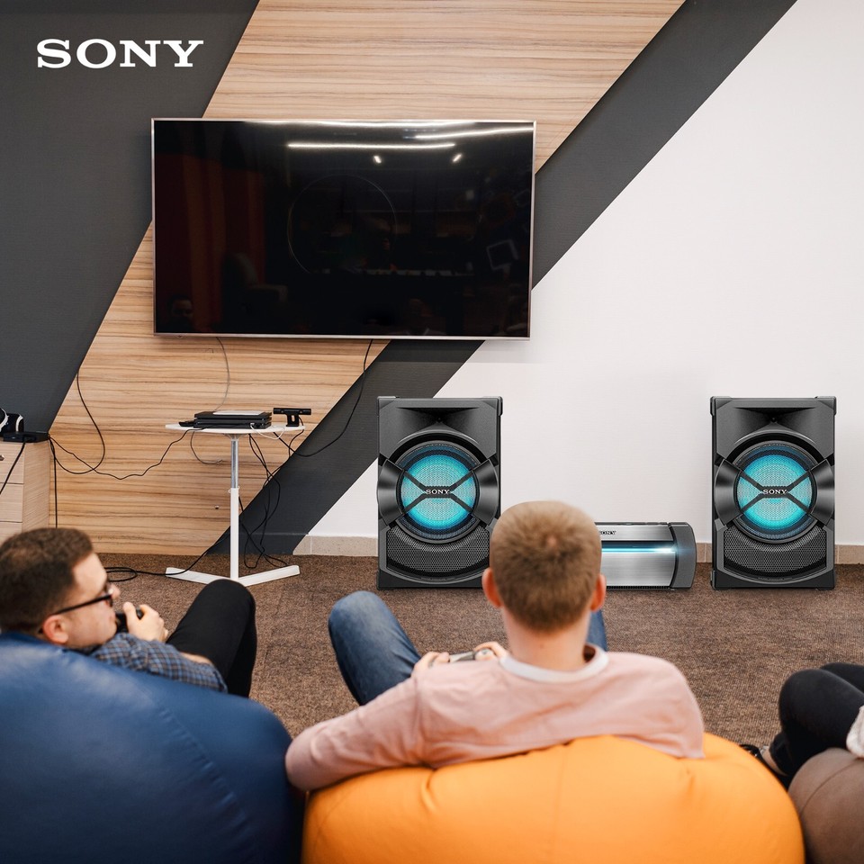 Sony Home Stereo System with Bluetooth, Powerful Bass, LED Lights ...