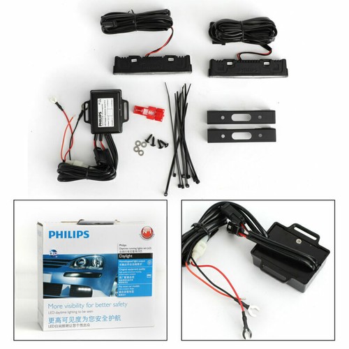 Pair For PHILIPS Universal 4LED Daytime Running Light DayLight ...