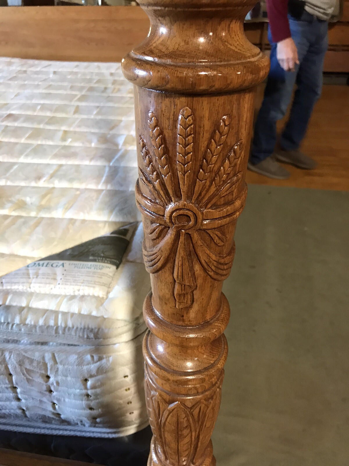 ANTIQUE VTG CHARLESTON RICE BED QUEEN KING MADE IN USA 4 POSTER BEAUTY ...