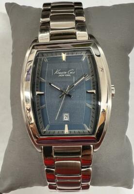 Kenneth Cole Men's Stainless Steel Band Blue Face Quartz Watch KC3679 ...