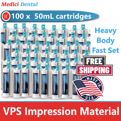 Heavy Body FAST Set, Dental Impression Material, VPS PVS, 100 x 50ml ...