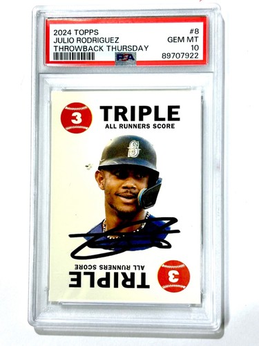 2024 Topps TBT Throwback Thursday JULIO RODRIGUEZ #8 - PSA-10 Seattle ...