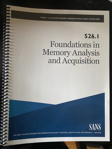 2020 SANS FOR526 Advanced Memory Forensics and Threat Detection Books ...