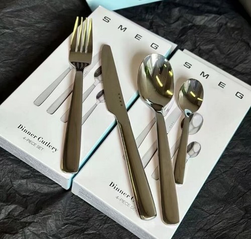 SMEG 4 Piece Western Tableware Set with Knife, Spoon, Fork Stainless ...