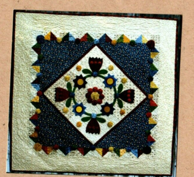 Aunt Fern's Parlor Wall Quilt Pattern Primitive Folk Art Country Flower ...