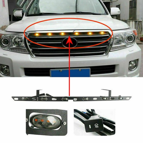 For Land Cruiser LC/FJ200 2008-15 Raptor Style Amber Lens Front Grille ...