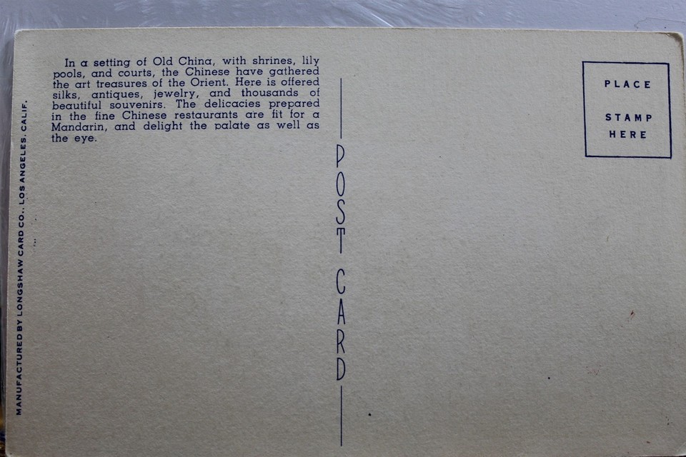 California CA Los Angeles Enchanting Chinese Settlement Postcard Old ...