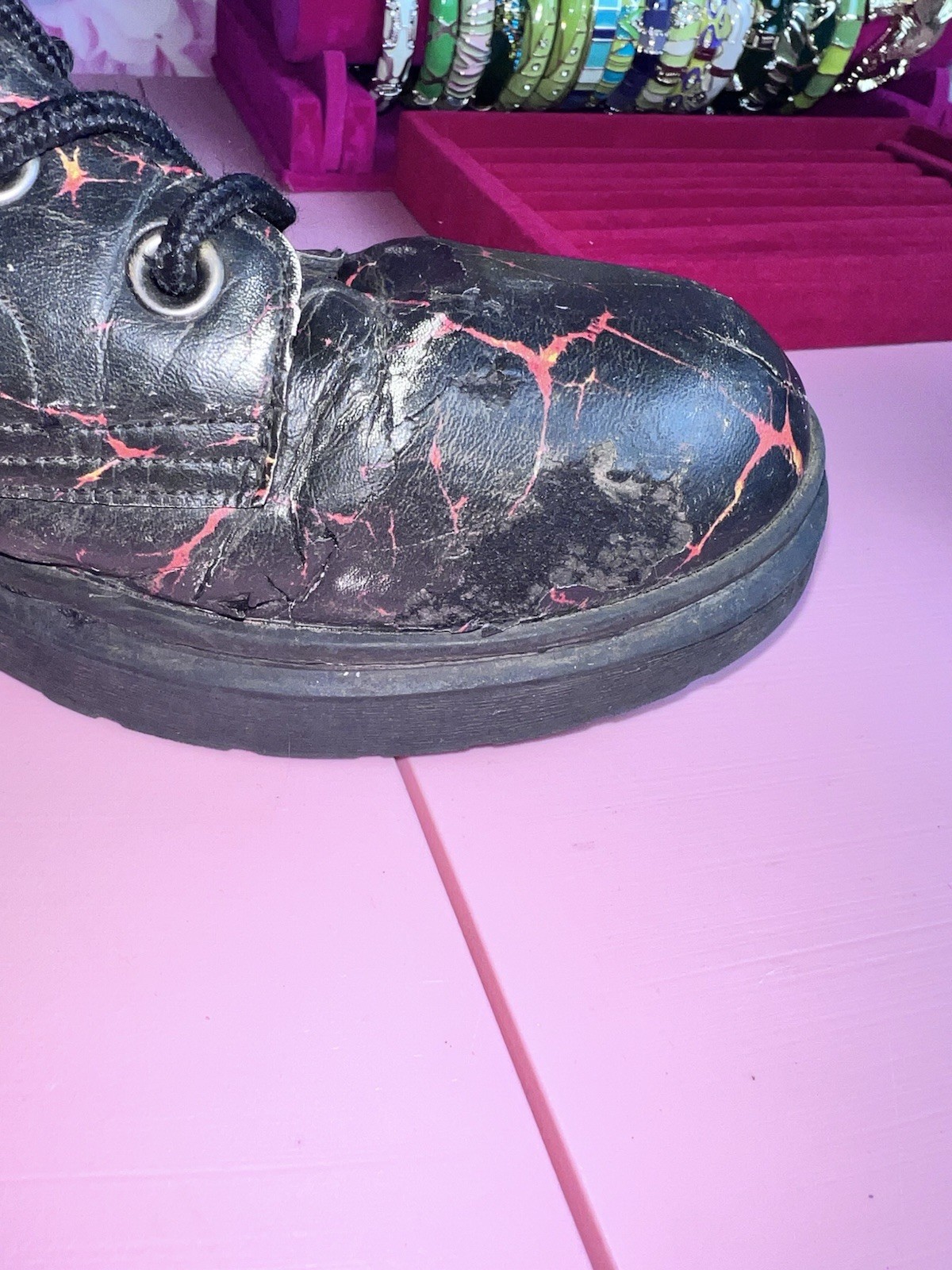 EUC RAAD Skull Fire Flames Boots Black Red YellowSz … - Gem