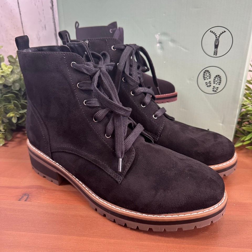 Kensie Women's Kasha Black Lace Up Boots Size 11 | eBay