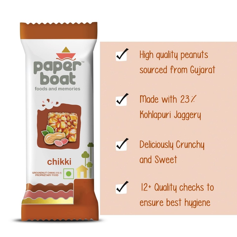 Paper Boat Chikki Jar, Peanut Bar | Gajak | Sweets (50 pieces, 16g each ...