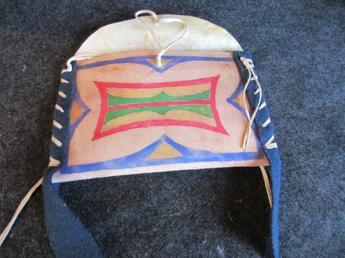 LEATHER PARFLECHE DOCUMENT POUCH, NATIVE AMERICAN INDIAN PARFLECHE #BUF ...