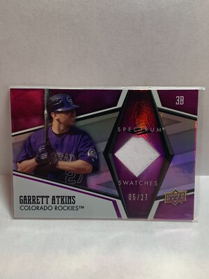 2008 Upper Deck Spectrum Spectrum Swatches Purple #GA Garrett Atkins ...