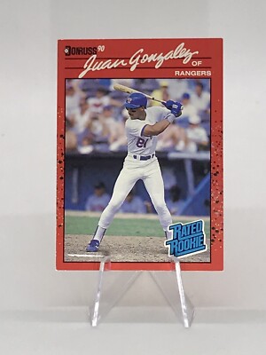 1990 Donruss Juan Gonzalez Reverse Negative Error Rookie #33 Texas ...