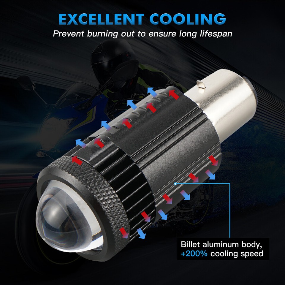 H6 BA20D LED Motorcycle Headlight 3000LM 6000K White Hi-Lo Beam High ...