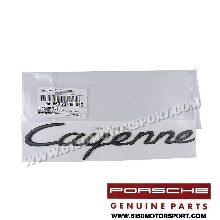 Genuine Porsche Cayenne (2003-2010) Rear Emblem in Black 9555592370003C ...