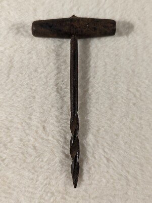ANTIQUE HAND GIMLET AUGER DRILL CIVIL WAR ERA ARTILLERY GUNNERS TOOL WOOD HANDLE | eBay